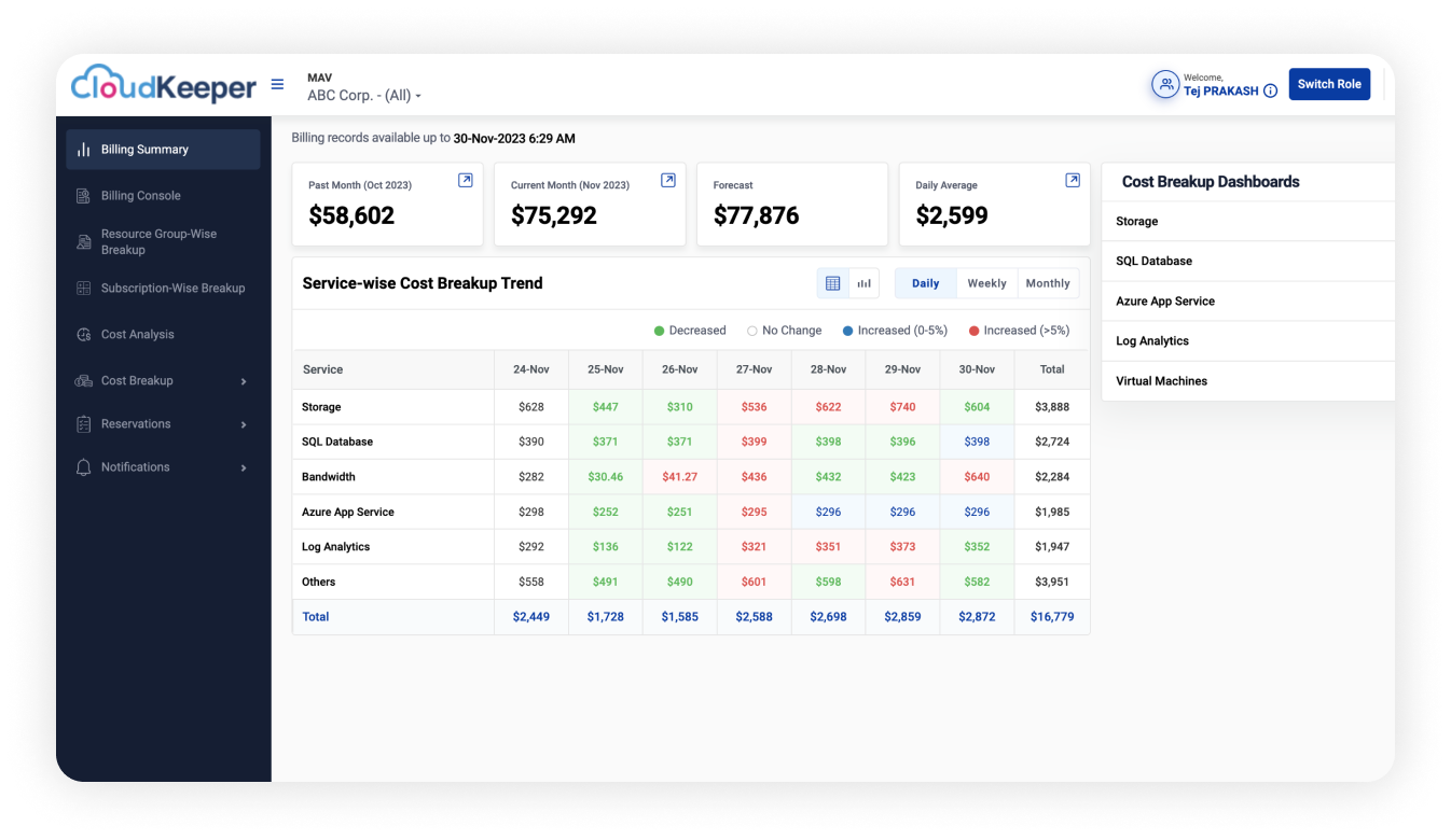 Azure Cost Visibility Platform | Azure Cost Monitoring