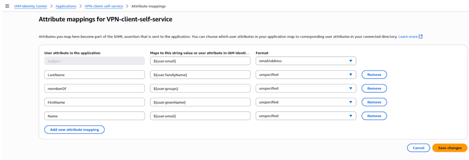 Set up SSO with AWS VPN client with User-Based Authentication