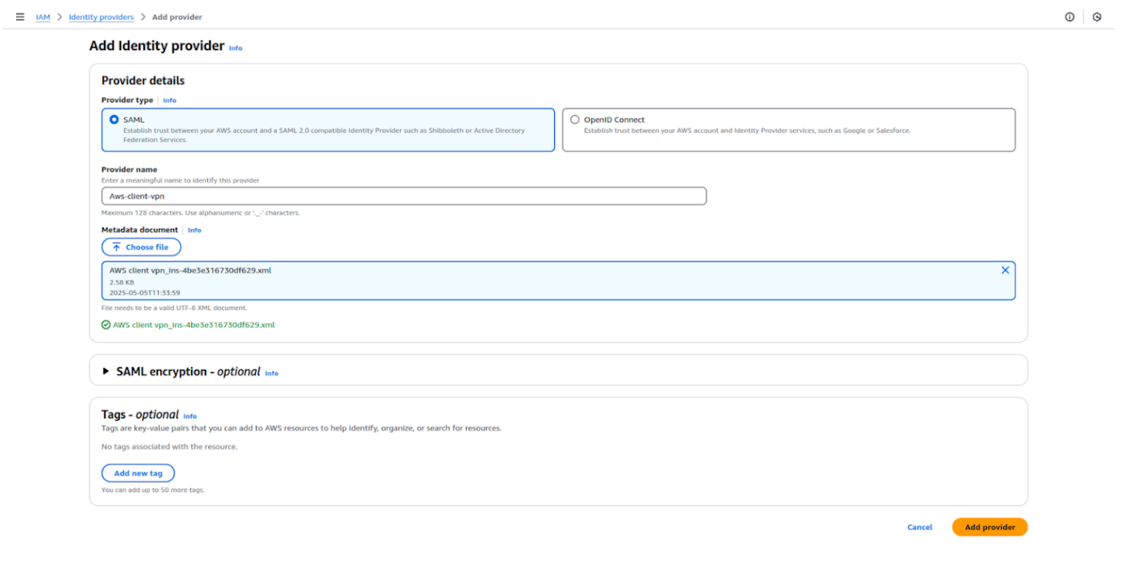 Set up SSO with AWS VPN client with User-Based Authentication